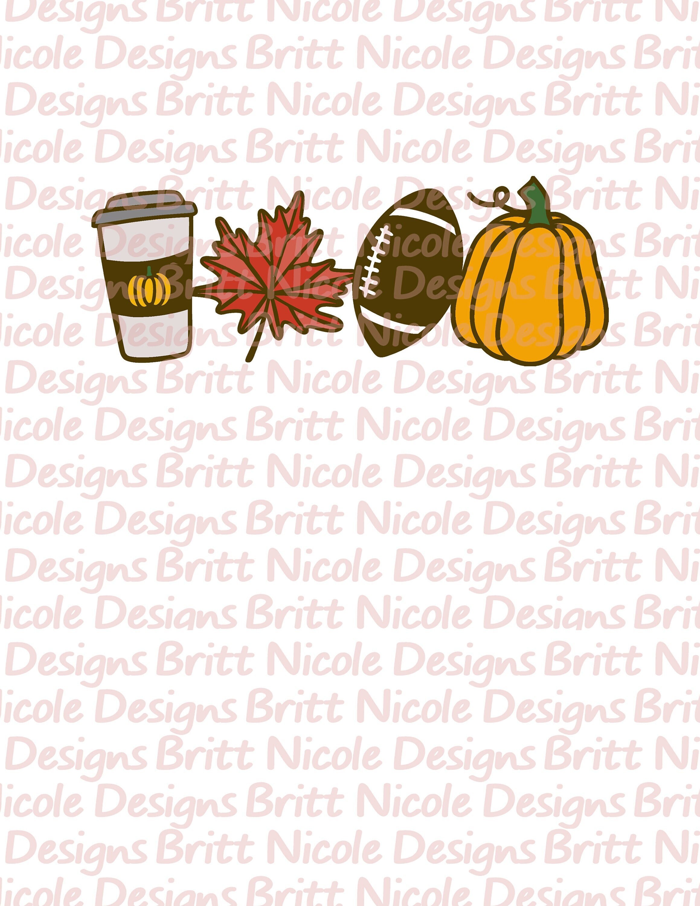 Fall PNG File, Coffee, Football, Leaves, Pumpkins - Etsy