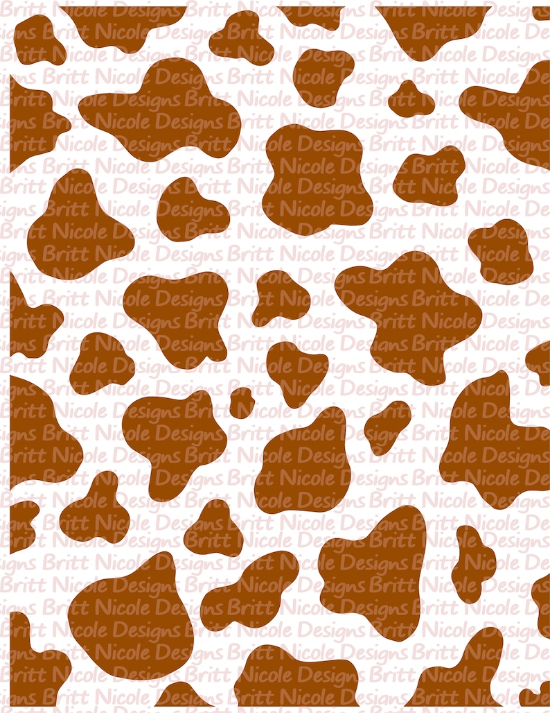 Brown Cow Print PNG FILE - Etsy