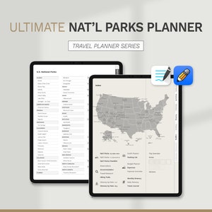 Digital National Parks Travel Planner, iPad Travel Journal, Goodnotes ...