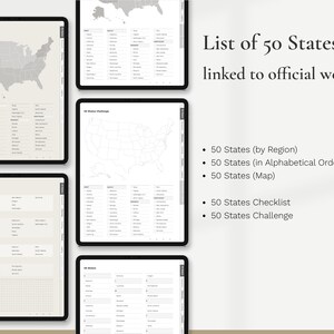 Digital USA Travel Planner, 50 States Challenge Map, iPad Travel ...