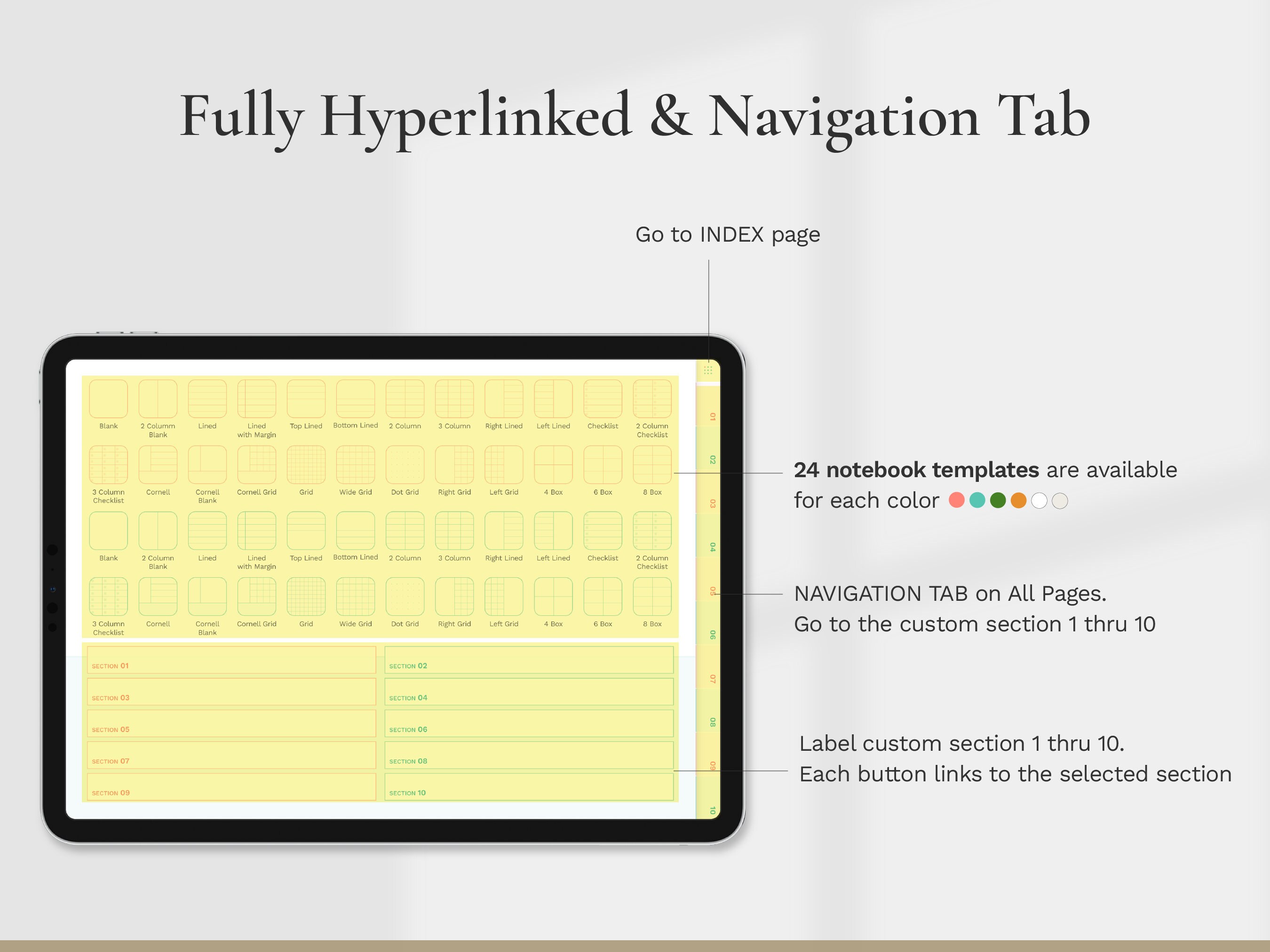 Digital Landscape Note Taking Templates, Goodnotes Notebook, Cornell ...