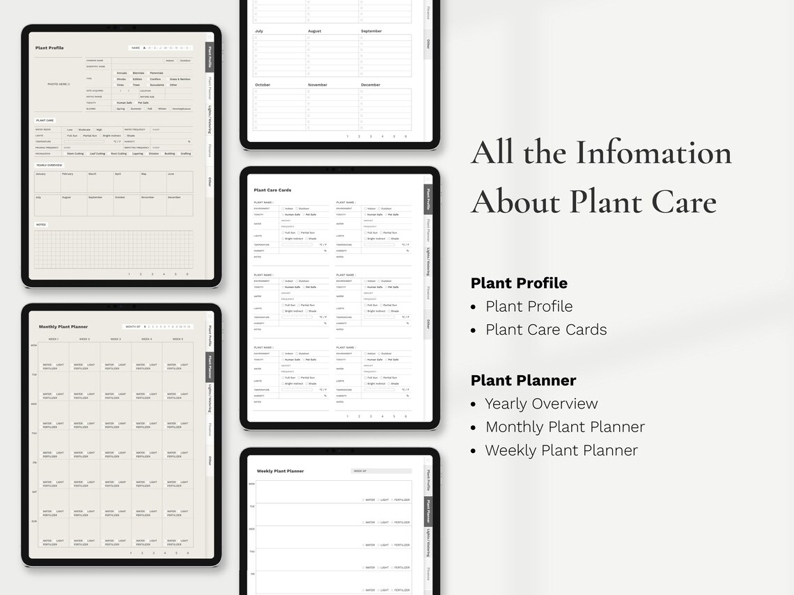Digital Plant Planner, iPad Garden Planner, Houseplant Journal, Plant ...