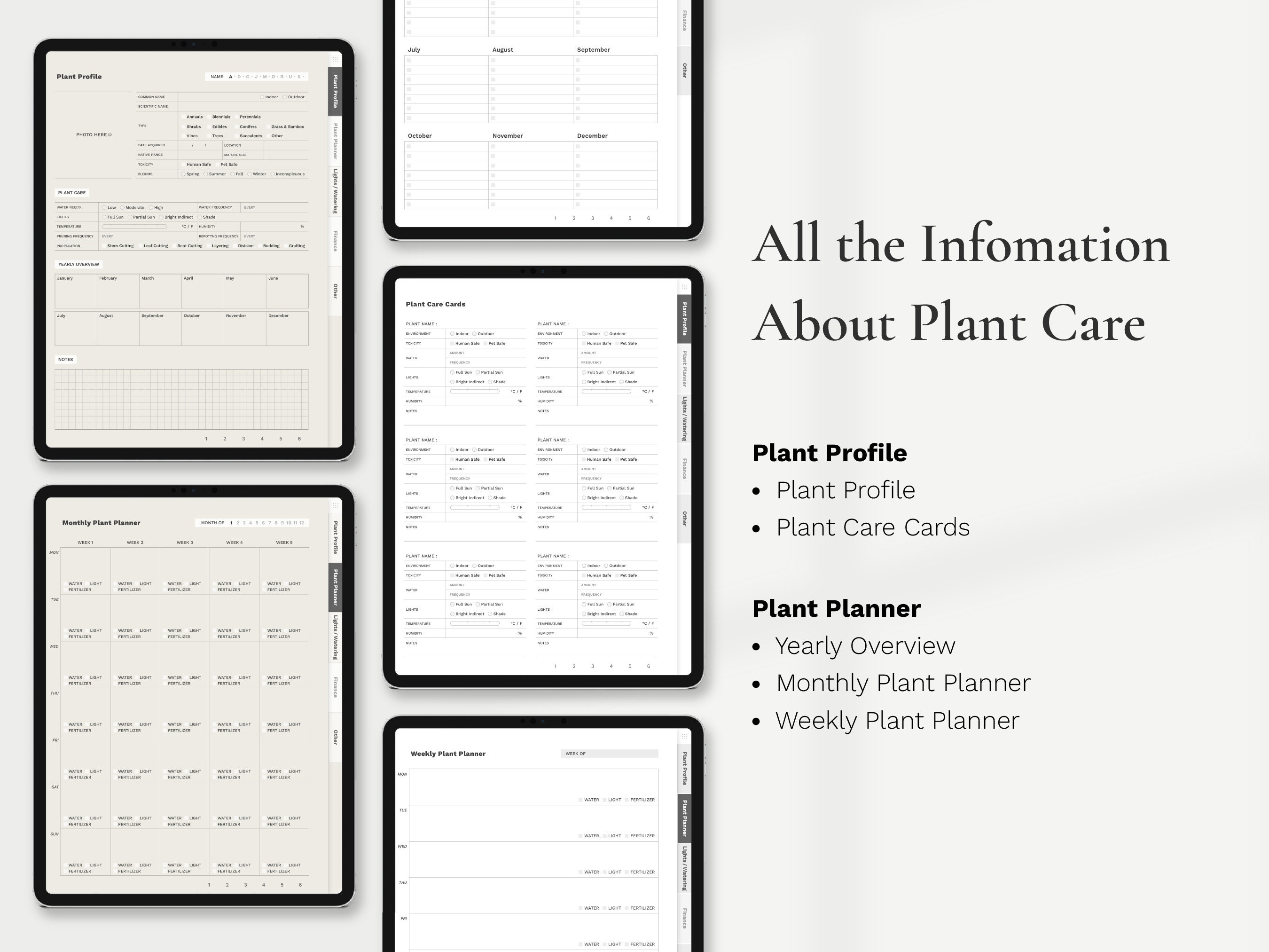 Digital Plant Planner, iPad Garden Planner, Houseplant Journal, Plant ...