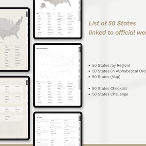 Digital USA Travel Planner, 50 States Challenge Map, iPad Travel ...