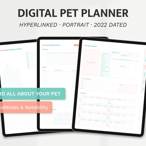 Dog Care Planner Digital Pet Organizer Puppy Planner Dog - Etsy