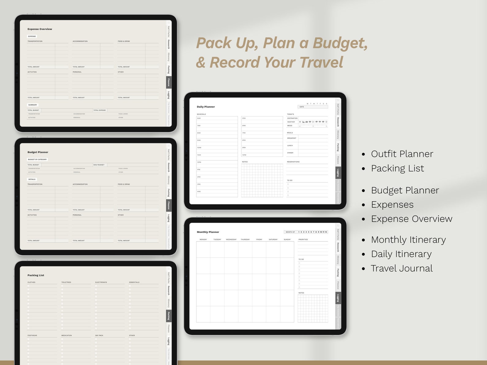 Digital National Parks Travel Planner, iPad Travel Journal, Goodnotes ...