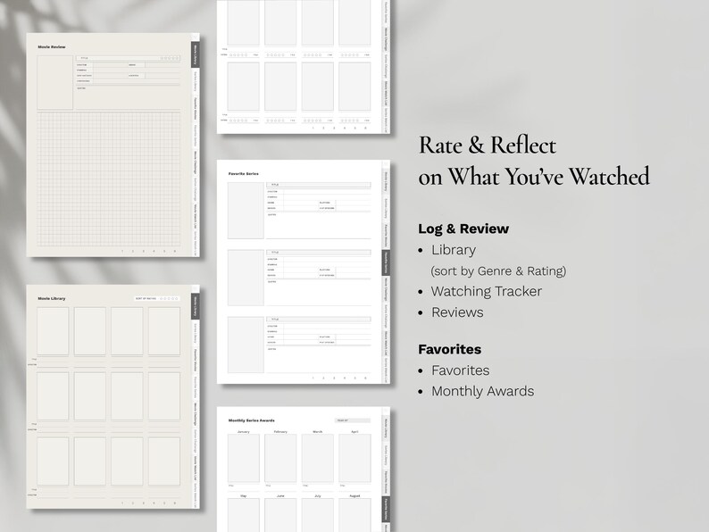 Digital Movie Planner, iPad TV Show Planner, Goodnotes Template ...