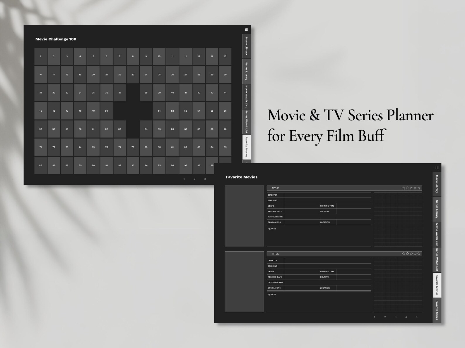 Digital Movie Planner, iPad TV Show Planner, Goodnotes Template ...