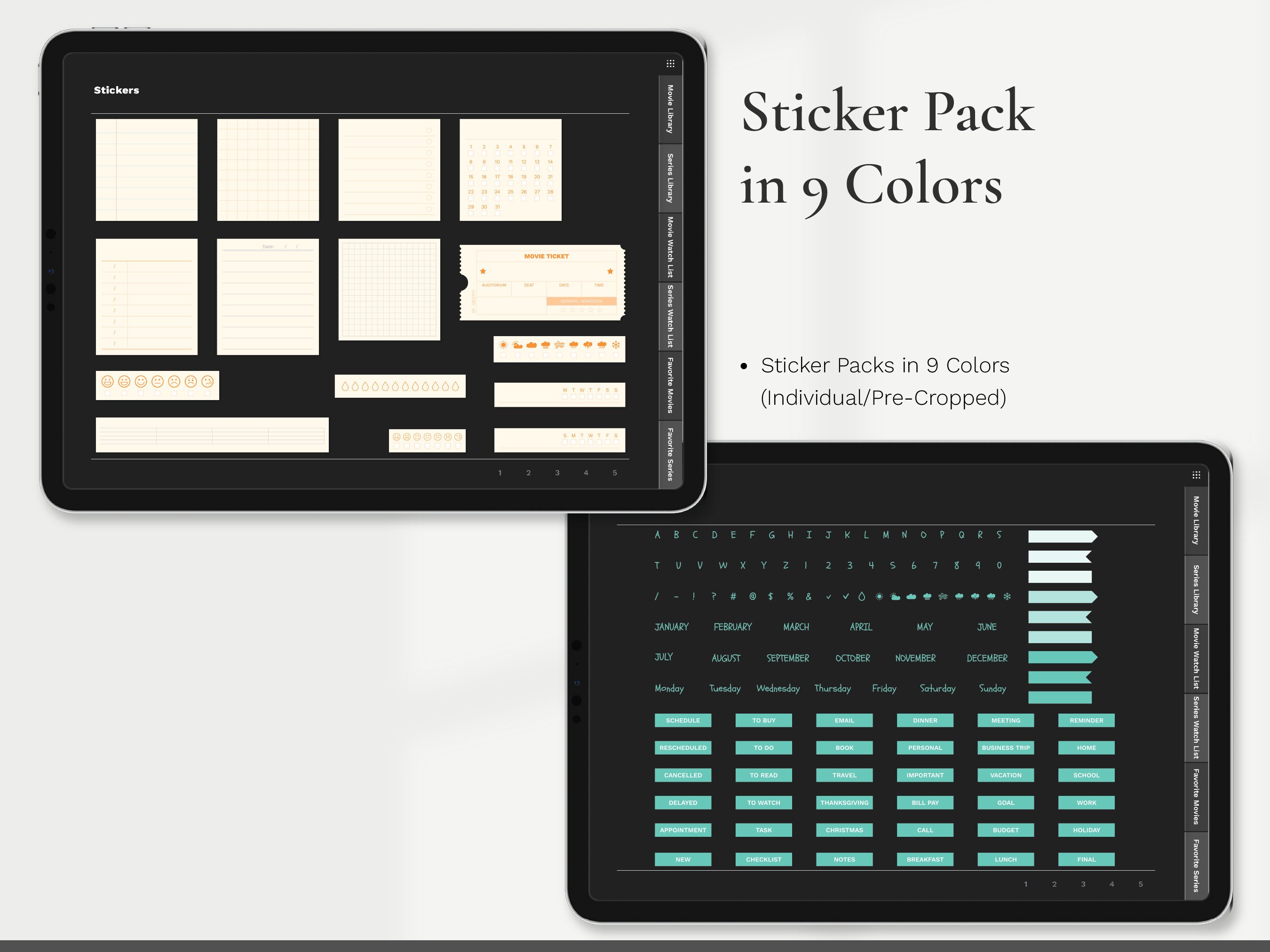 Digital Movie Planner, iPad TV Show Planner, Goodnotes Template ...