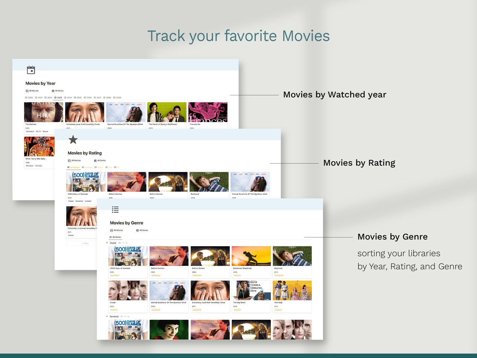 Notion Template Movie Planner, Notion Dashboard, Digital TV Show ...
