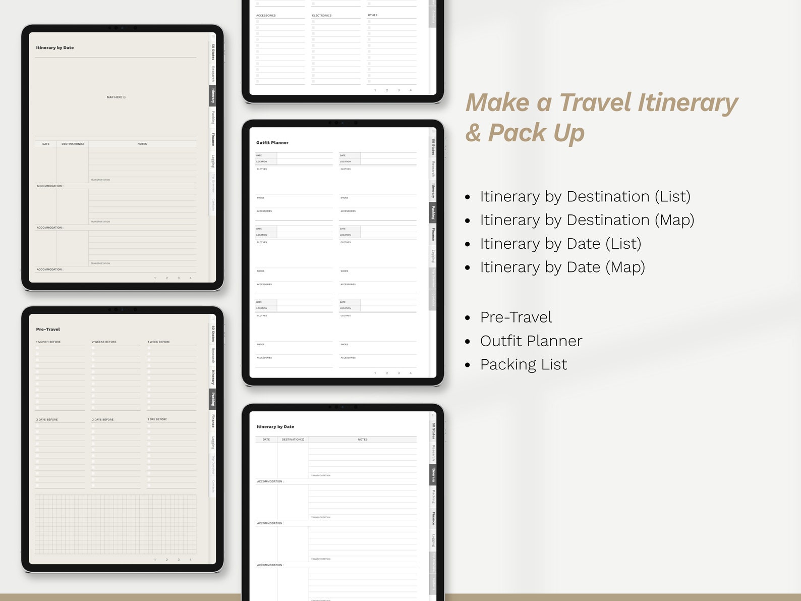 Digital USA Travel Planner, 50 States Challenge Map, iPad Travel ...