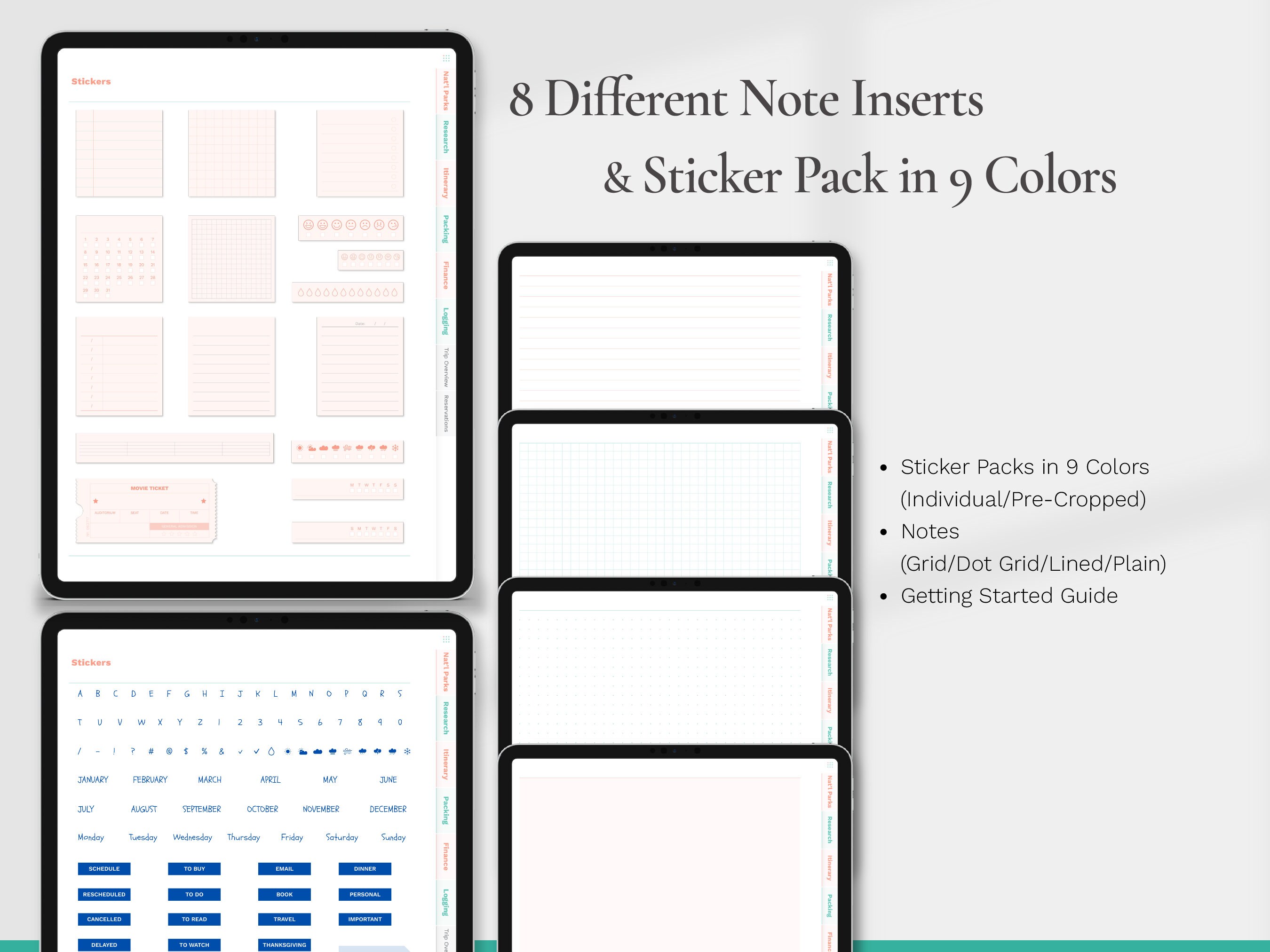 Digital National Parks Travel Planner, iPad Travel Journal, Goodnotes ...