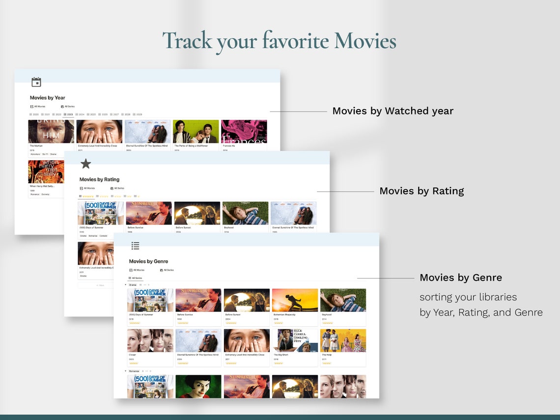 Notion Template Movie Planner, Notion Dashboard, Digital TV Show ...
