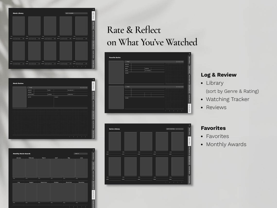 Digital Movie Planner, iPad TV Show Planner, Goodnotes Template ...