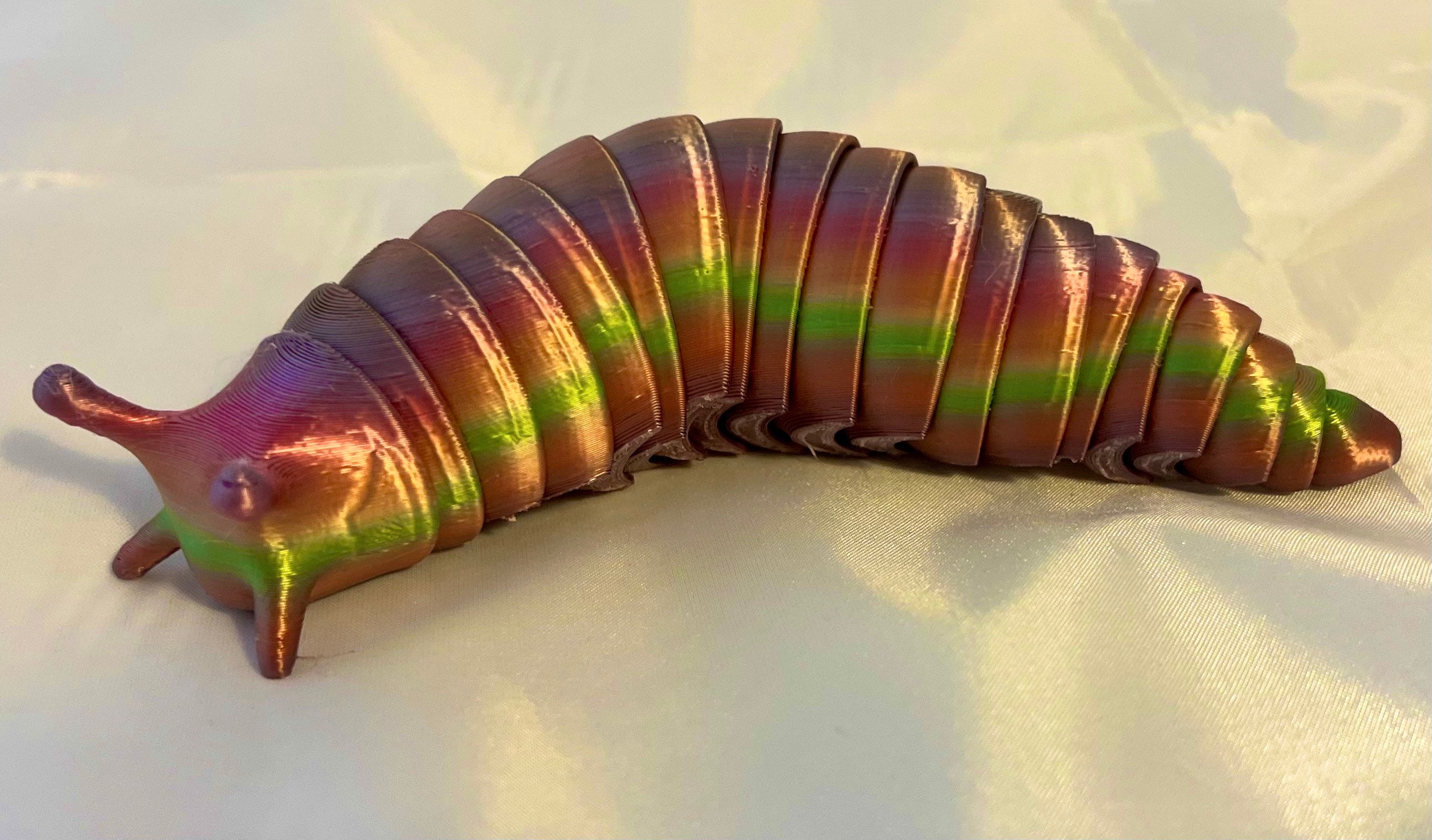 Slinky Slugs Rare Rainbow Silk Tik Tok Slugs Articulated | Etsy UK
