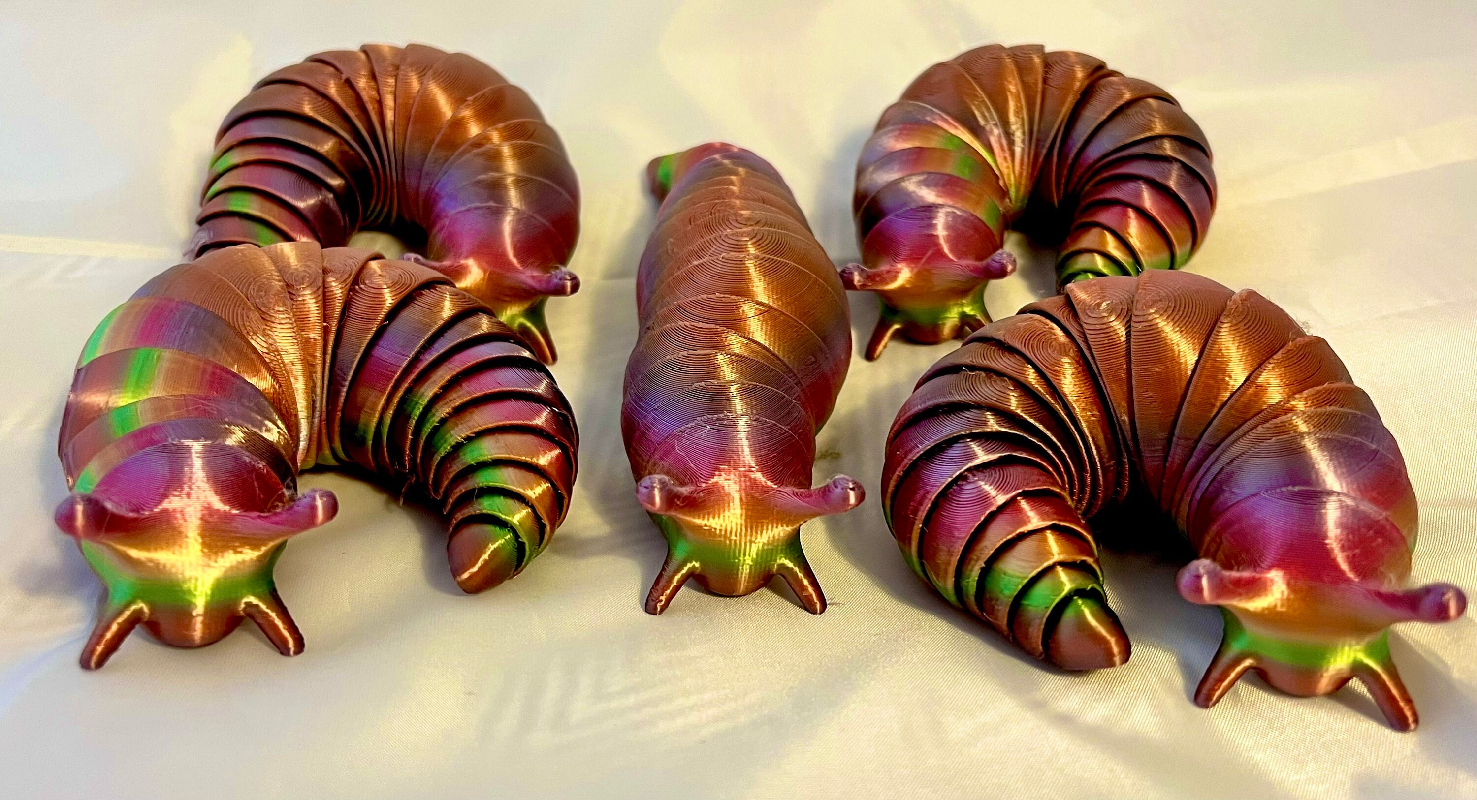 Slinky Slugs - Rare Rainbow Silk - Tik Tok Slugs - Articulated Slugs ...