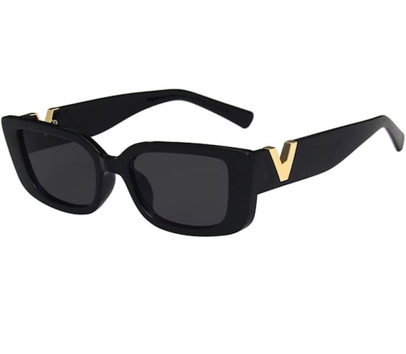 Black Sunglasses Black Sunglasses V Black Sunglasses Gold V - Etsy