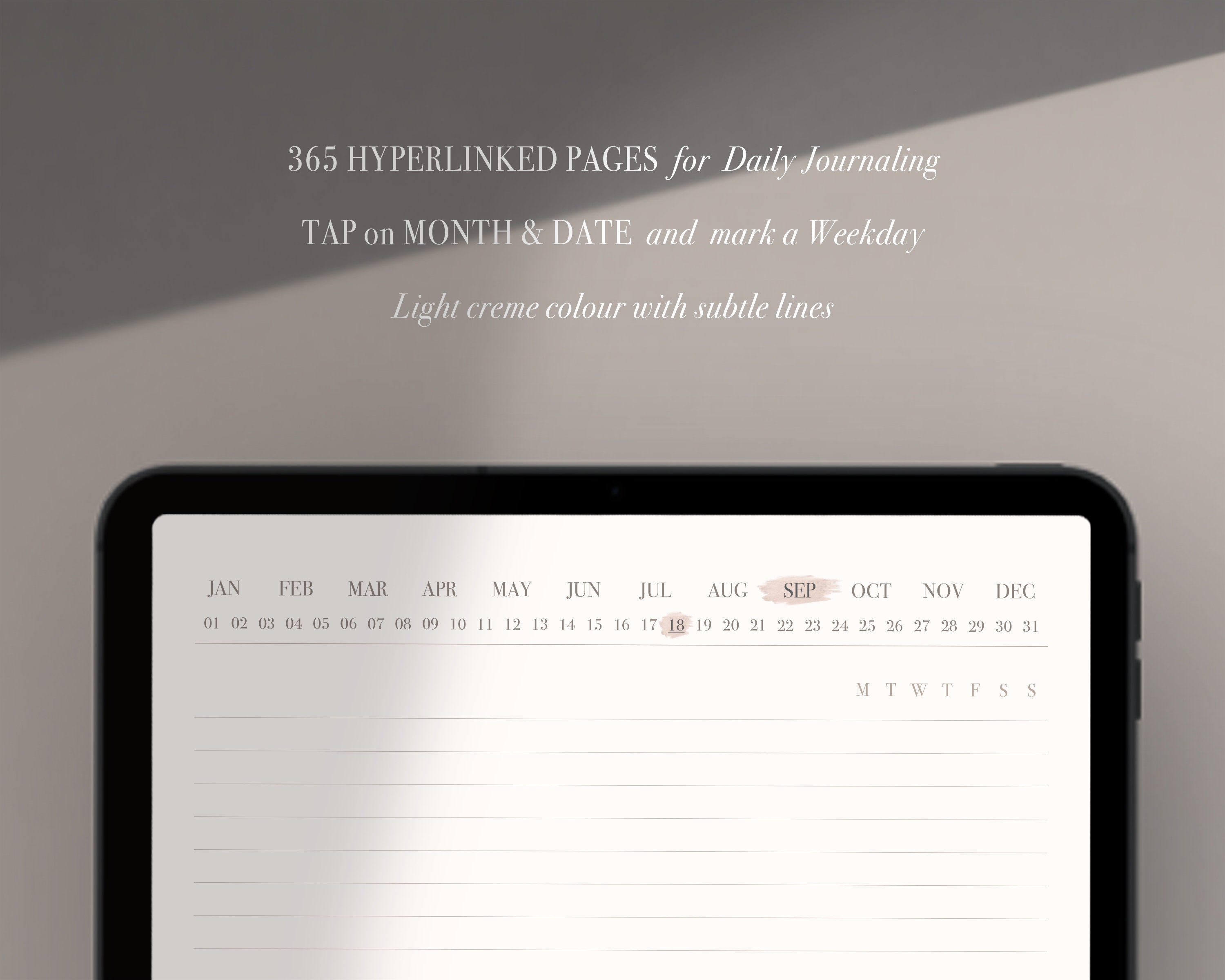 365 Days Journal Digital Planner Neutral Tones Elegant & Minimalistic ...