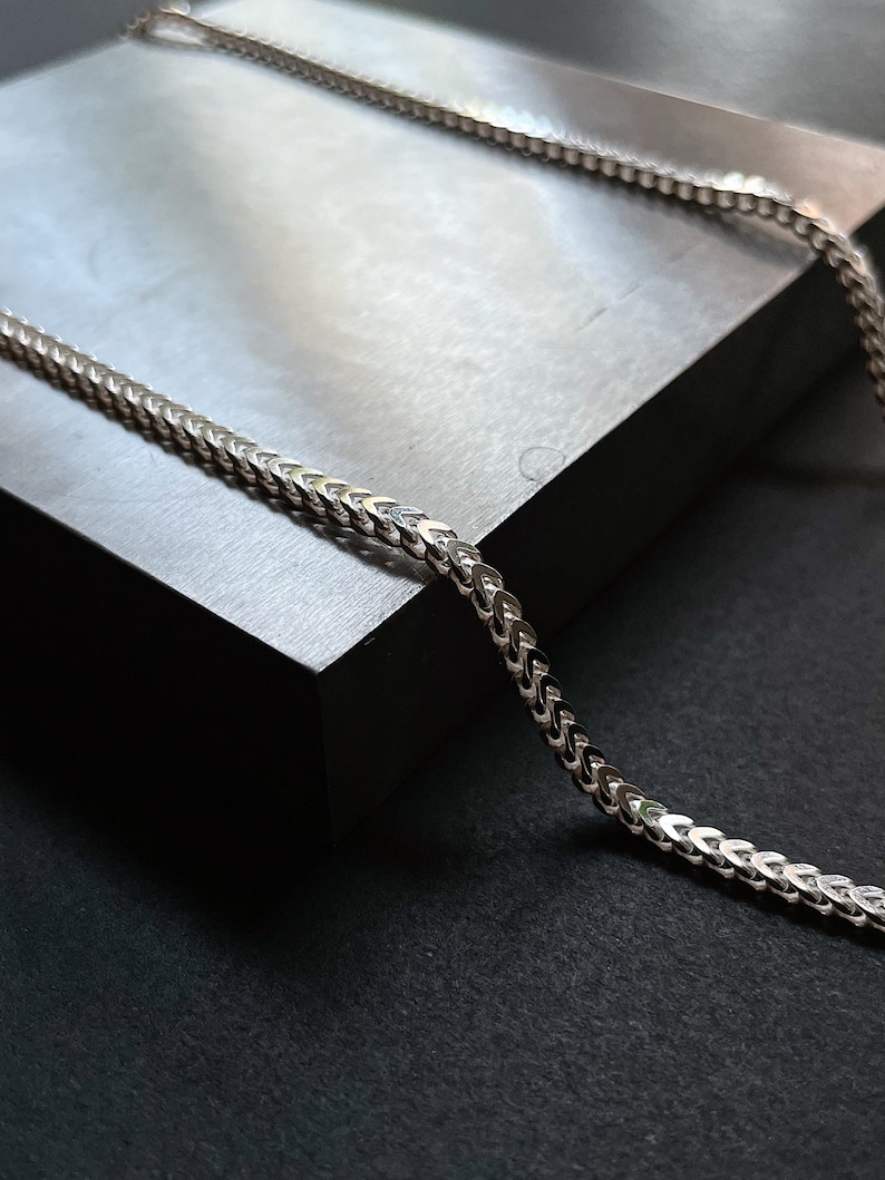Sterling Silver Franco Chain 2.5 Mm Silver Necklace Mens - Etsy