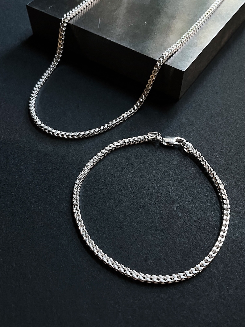 Sterling Silver Franco Chain 2.5 Mm Silver Necklace Mens - Etsy