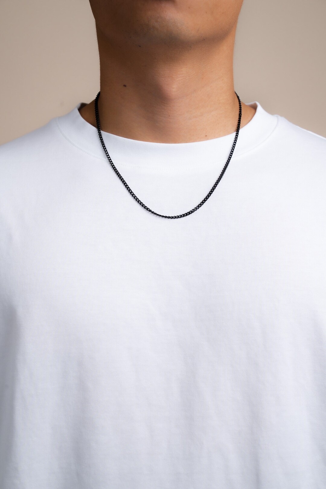 Black Curb Chain - 3 Mm - Black Stainless Steel Chain, Men's Jewelry ...