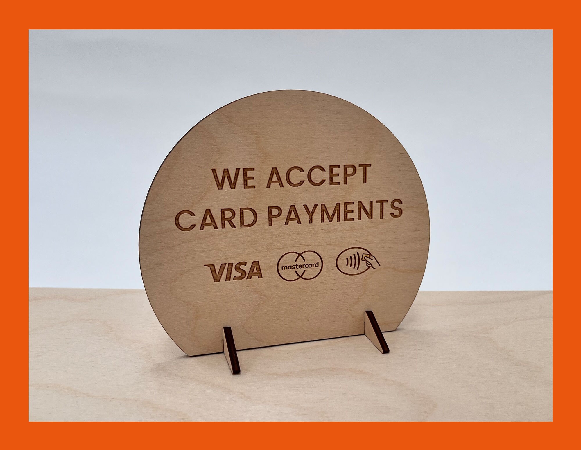 Laser Etched Plywood Wooden Card Payment Sign / Market Stall / Craft ...
