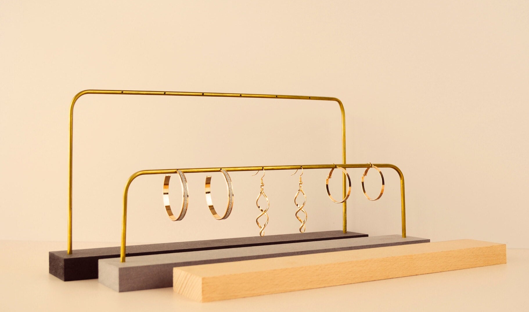 Brass Arch Earring Stand, Wood and Jewellery Organiser 04 / Jewellery ...
