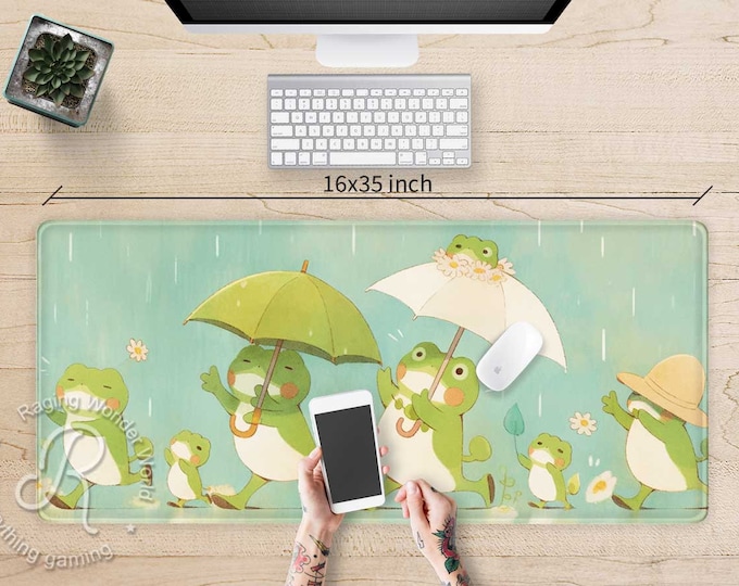 Kawaii Frog Mousepad, Cute Green Mouse Pad With Wrist Rest, Soft ...