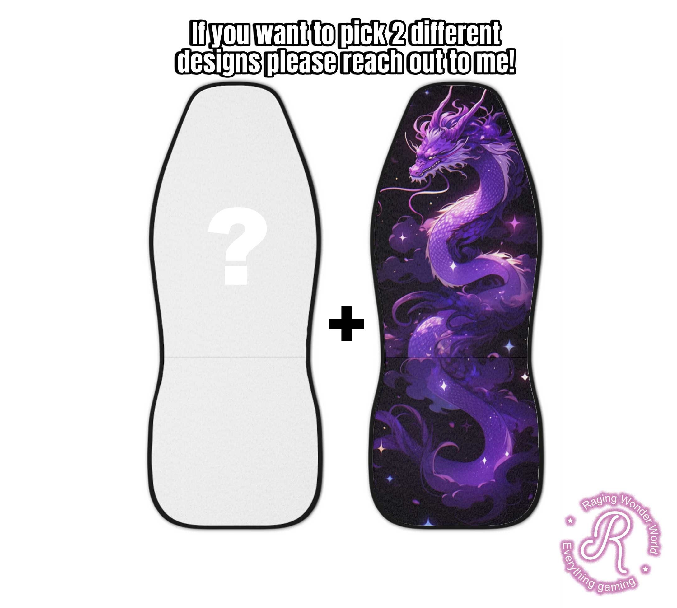 Purple Dragon Starry Night Japanese Anime Gamer Chair Cover, Gaming ...