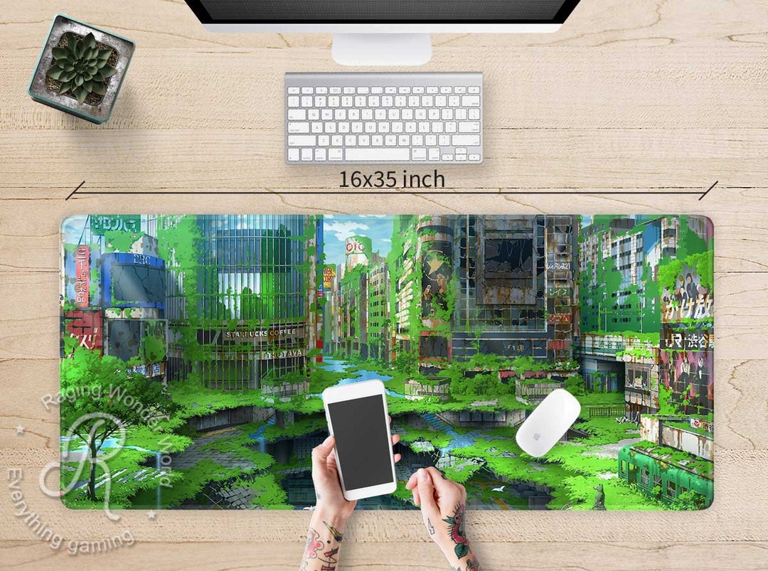 Solarcore Shibuya Apocalypse Anime Desk Mat Cute, Green Stitched Edges ...