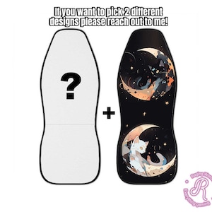 Anime Black White Lunar Moon Cats Gamer Chair Cover, Black Gaming Room ...