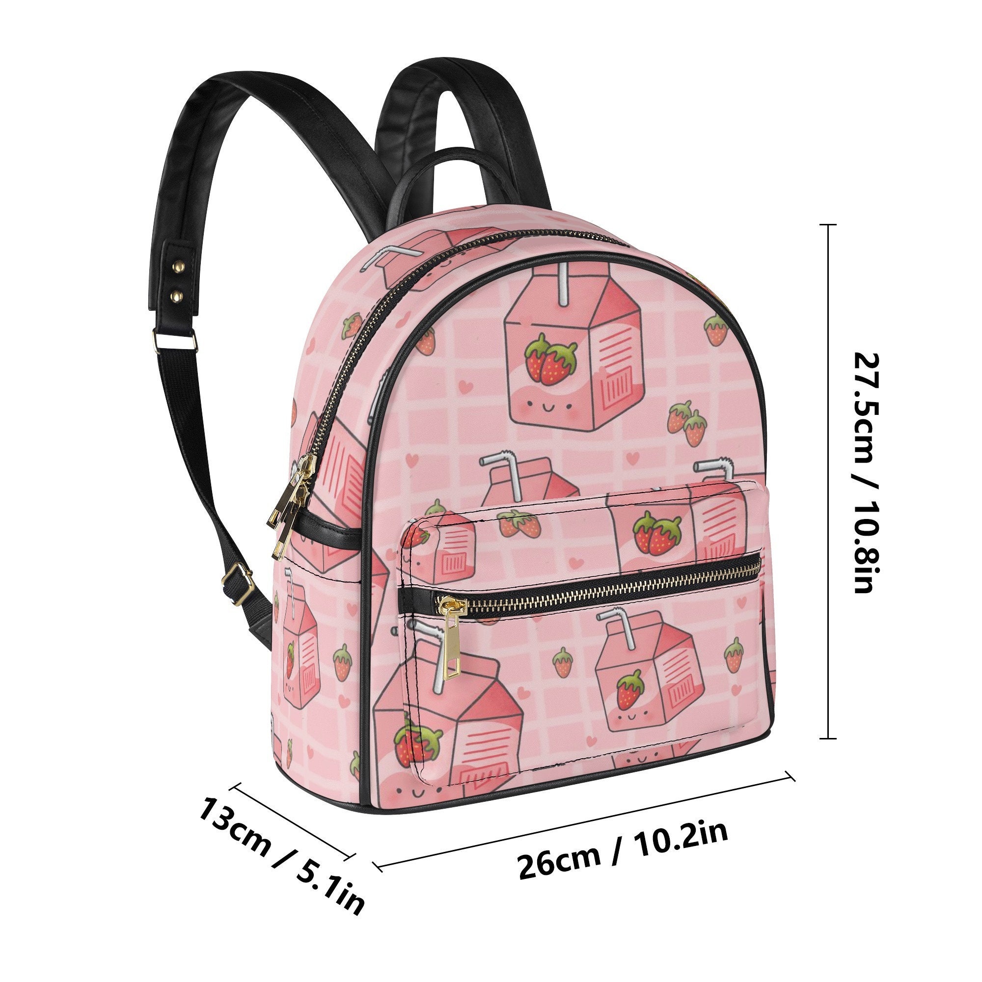 Mini Pink Strawberry Milk Backpack, Japanese Kawaii Aesthetic Bag for ...