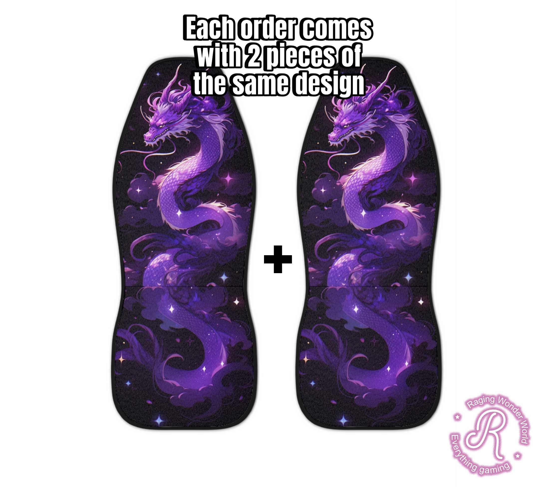 Purple Dragon Starry Night Japanese Anime Gamer Chair Cover, Gaming ...