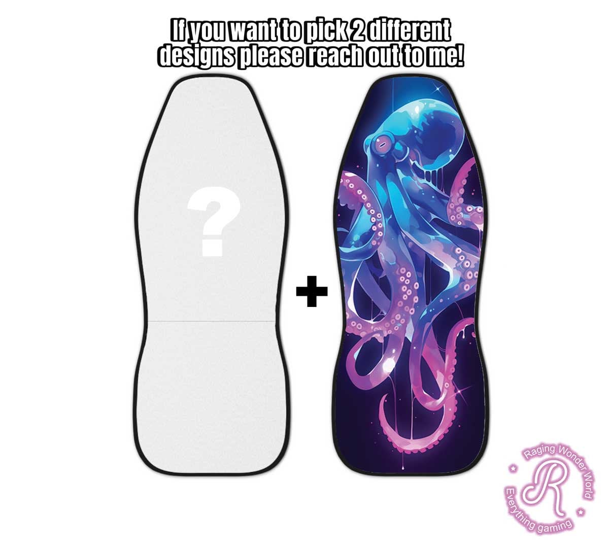 Anime Purple Vaporwave Octopus Gamer Chair Cover, Black Gaming Room ...