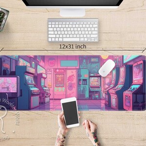 Lo-fi Vaporwave Retro Game Arcade Anime XXL Desk Mat RGB, Cute Pastel ...
