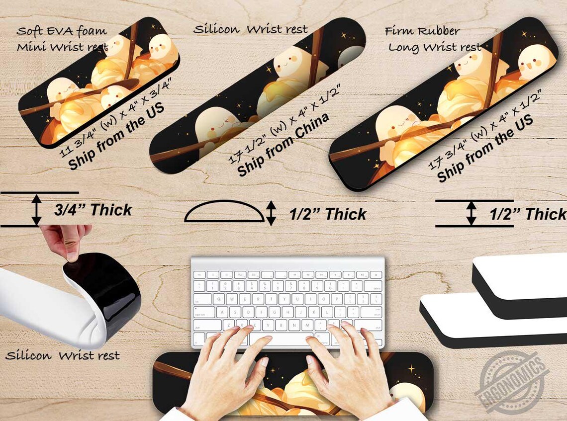 Kawaii Cute Ghost Ice Cream Anime XXL Desk Mat RGB, Halloween Spooky ...