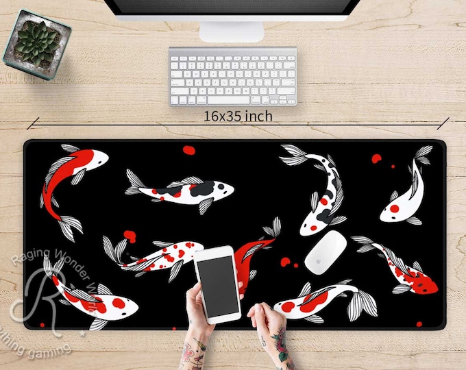 Aztec Octopus Desk Mat, Aesthetic XL Desk Pad, Geometric Mouse Pad, Red ...
