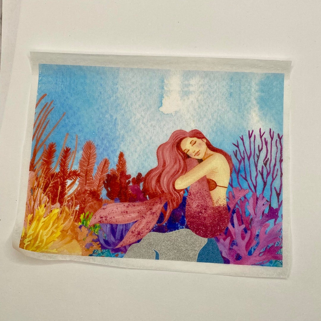 Decoupage Rice or Tissue Paper, Pink Mermaid Decorative Tissue Paper ...