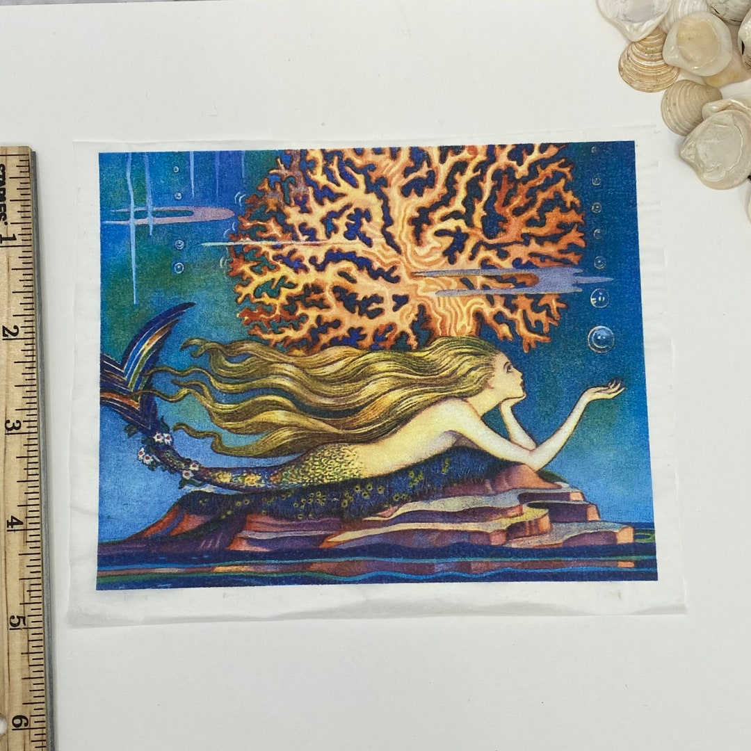 Mermaid Decorative Tissue or Rice Paper, Paper for Decoupage, Art Deco ...