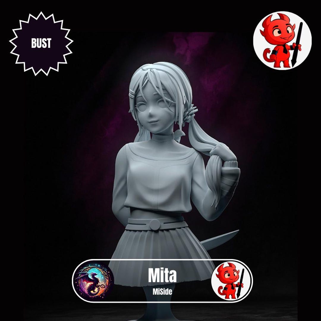 Mita From Miside - High Quality Bust for Miniature Painting | Fanart | H3ll Creator | Resin ...