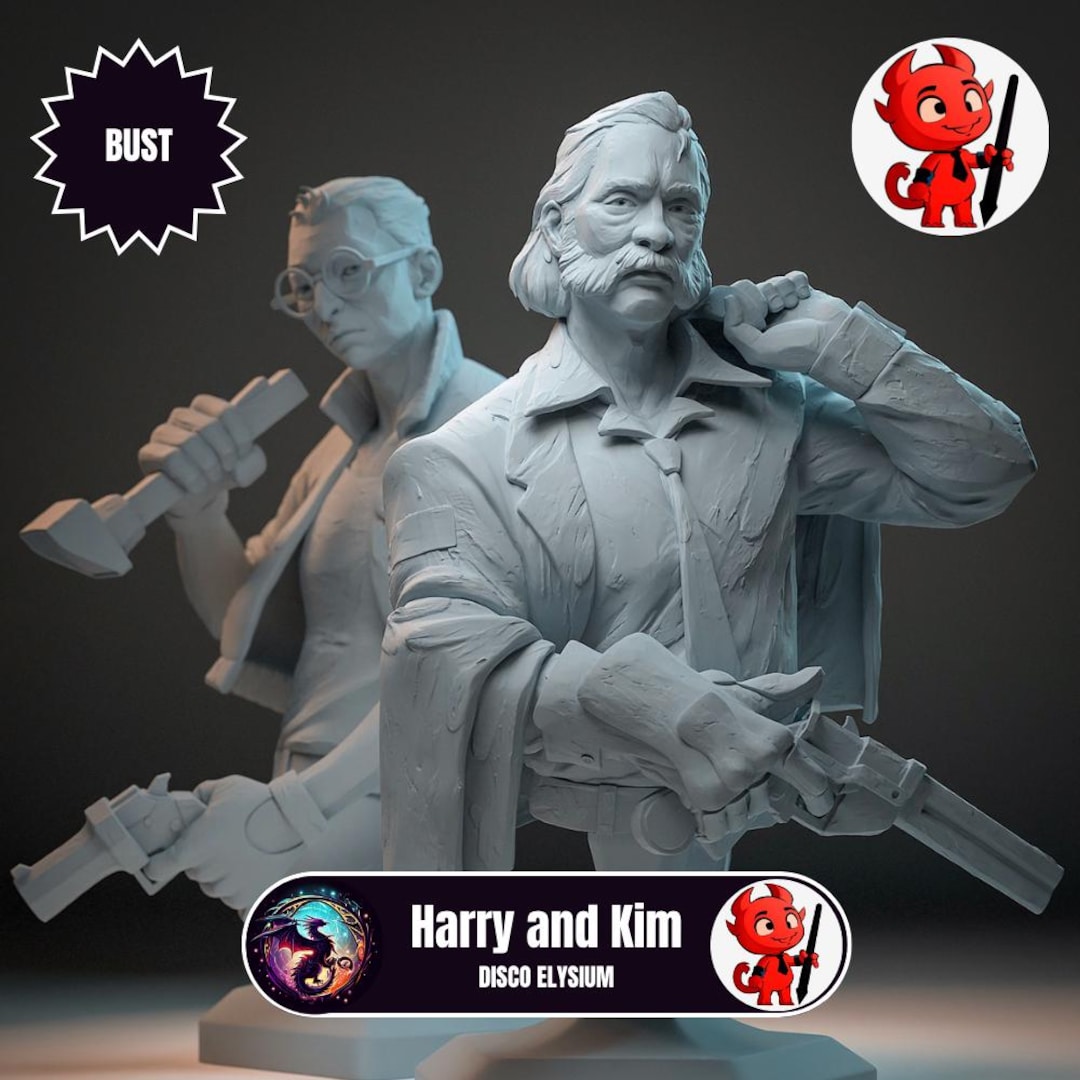 Disco Elysium - Harry and Kim - High Quality Bust for Miniature ...