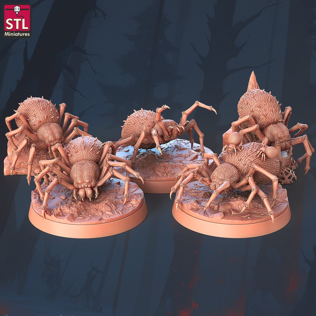 Giant Spiders Set Great for Frostgrave, D&D, Pathfinder, and Other ...