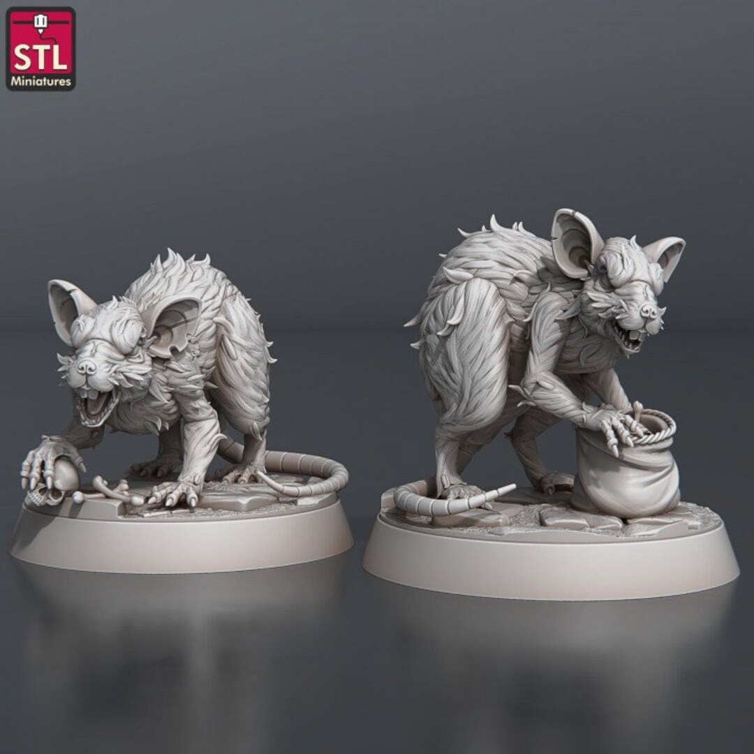 Giant Rat Miniatures Great for Frostgrave, Dungeons and Dragons, TTRPG ...