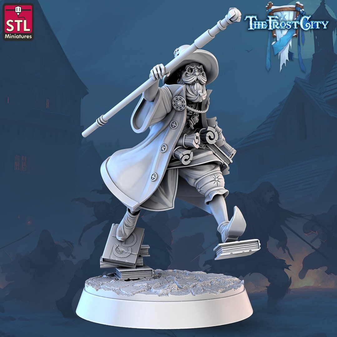 Sigilist Mage Miniature for Frostgrave, Dungeons and Dragons, Skirmish ...