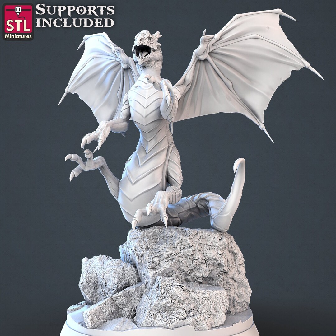Young Dragon Miniature for Dungeons and Dragons, Frostgrave, Heroquest ...