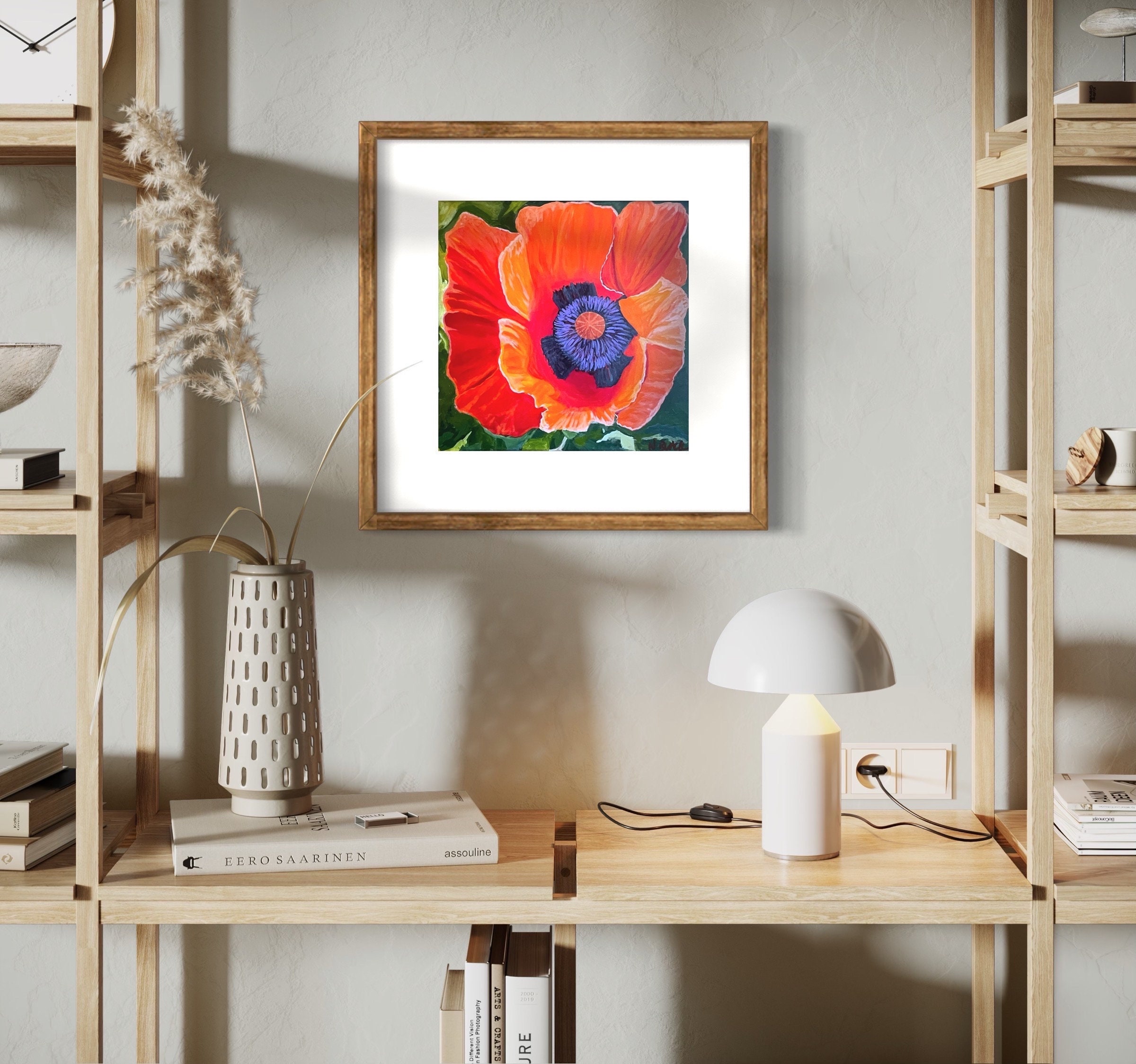 Oriental Poppy Art Print of a Georgia O'keeffe Style Painting 8x8 ...
