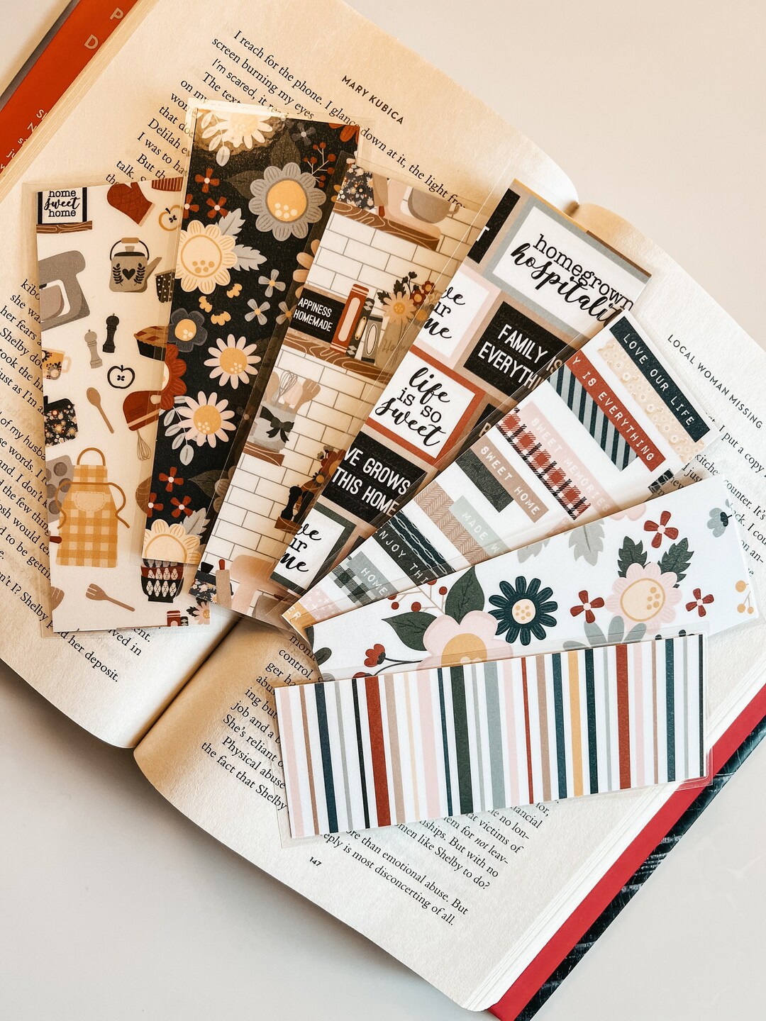 Cozy Spring Home Bookmarks- Double Sided - Etsy