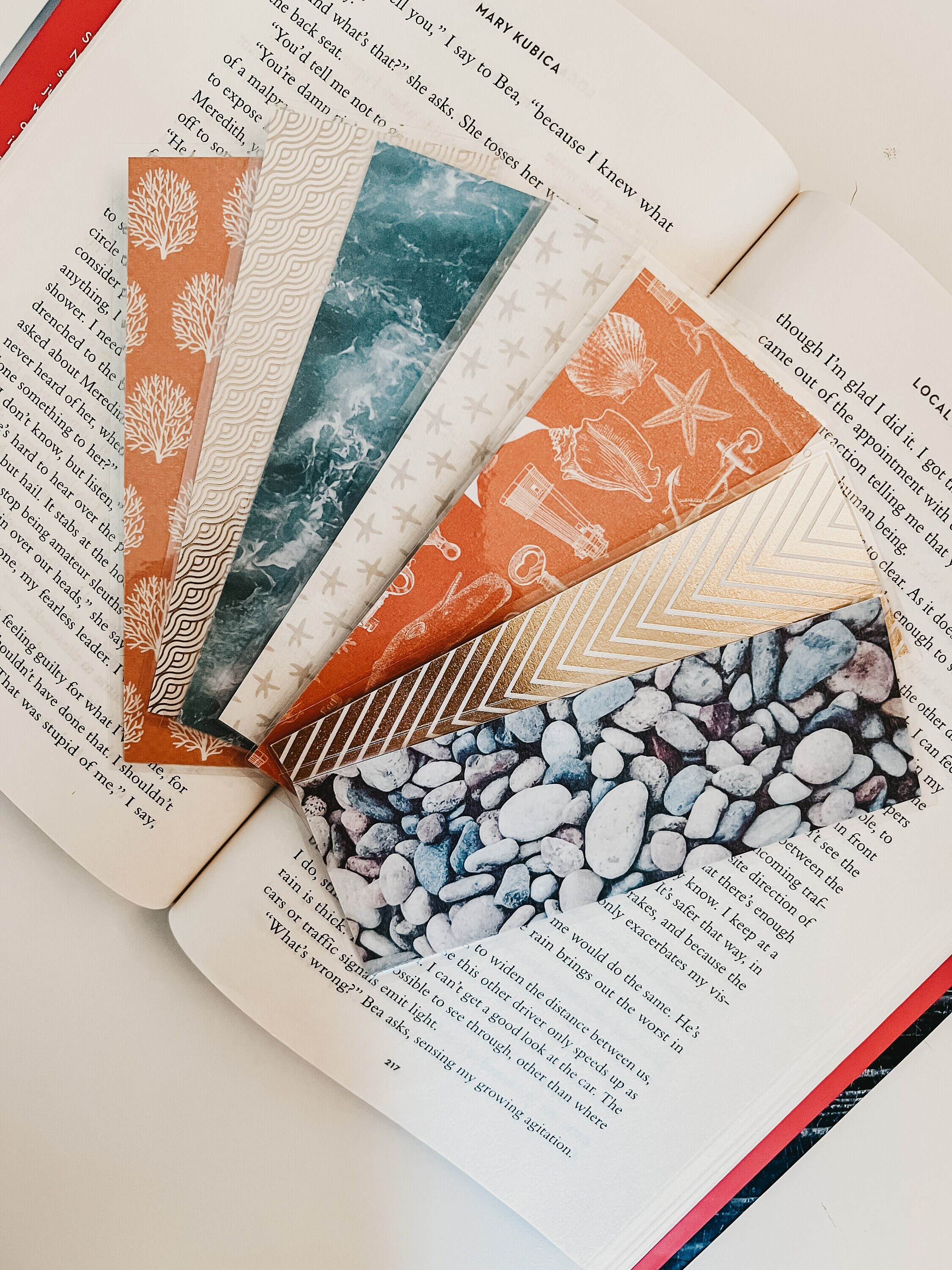 Red Nautical Bookmarks- Double Sided - Etsy