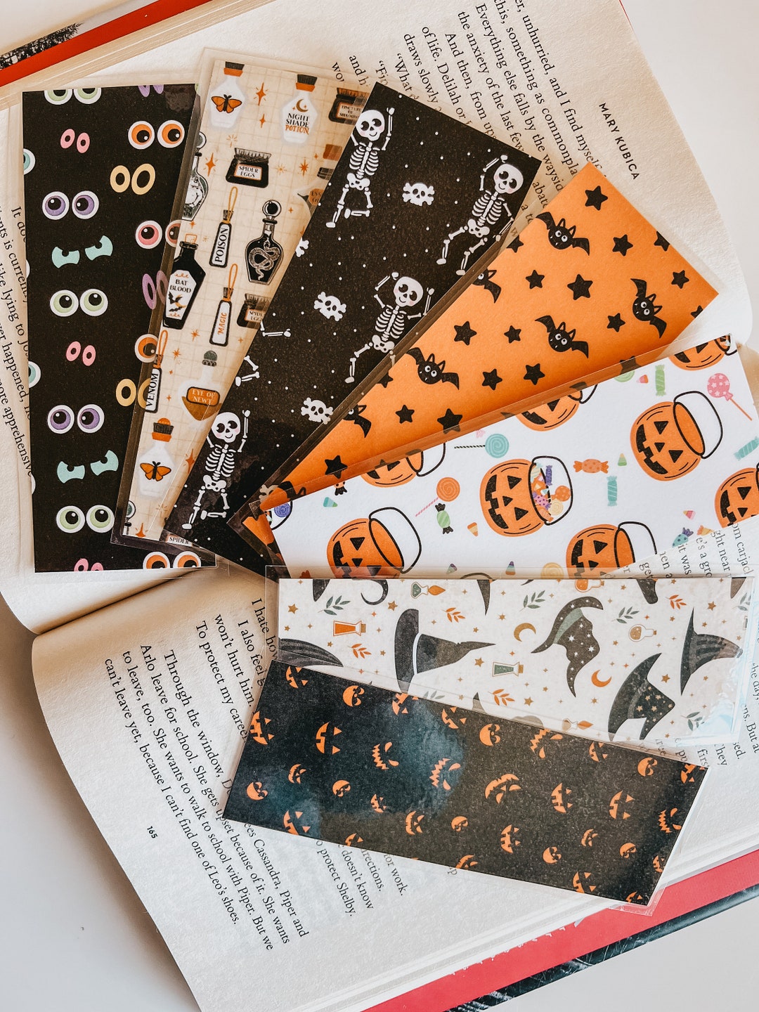 Halloween Fun Bookmarks-double Sided - Etsy