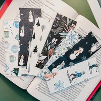 Winter Scenes Printable Woodland Bookmarks, Cabins and Forest Animals ...